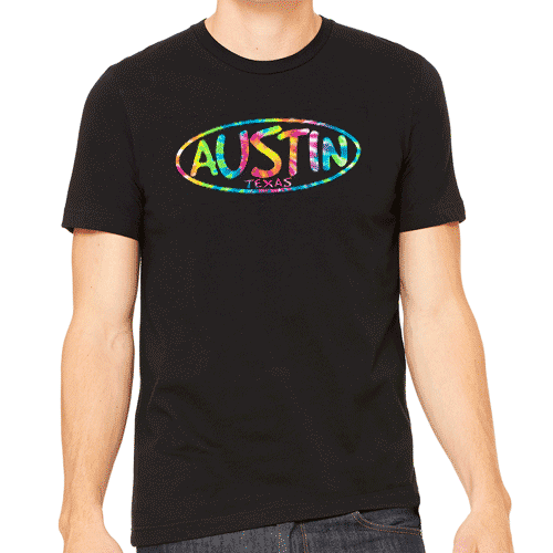 Keep Austin Weird Tie-Dye Print - Black Tee – Austin Gift Company